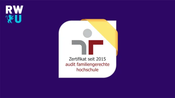 Award for family-friendly working and study conditions | RWU Hochschule ...